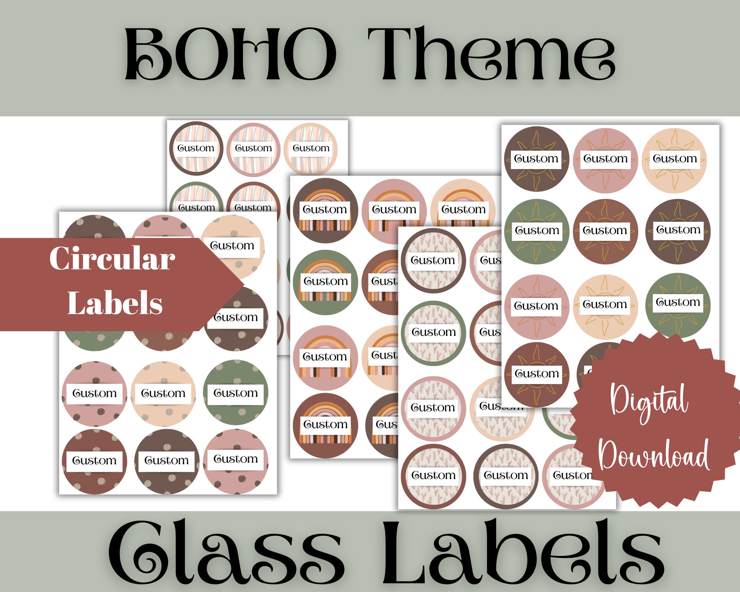 Custom Classroom Labels, BOHO Theme, Classroom Decorations, Bulletin ...