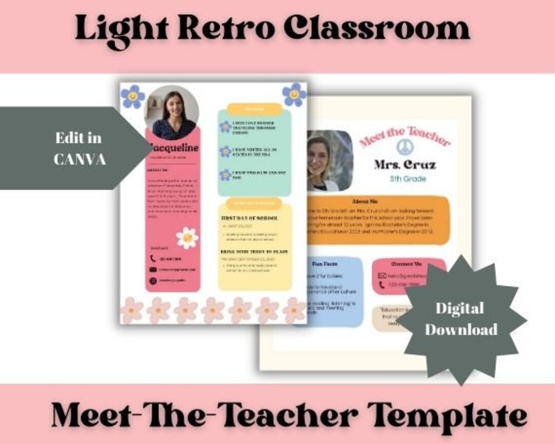 Meet the Teacher, Retro Groovy Theme, Classroom Decorations, Teacher ...