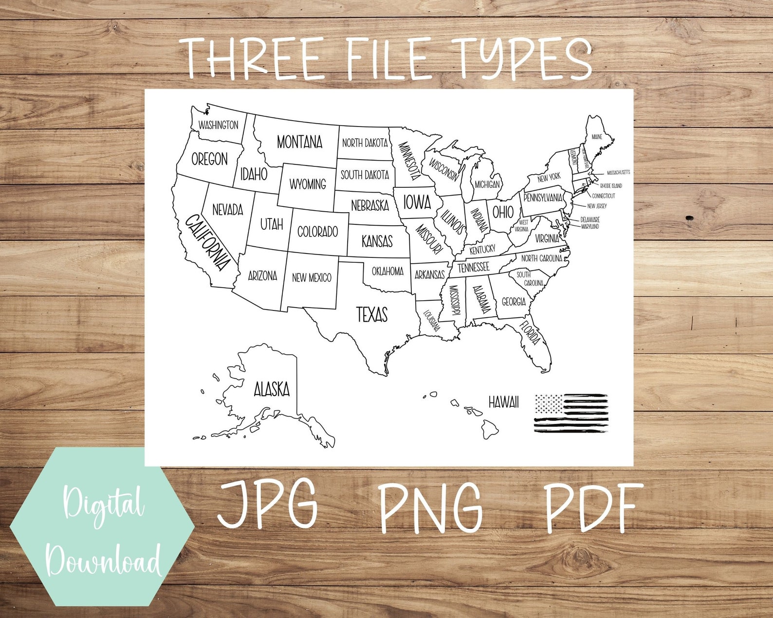 Printable Geography Map of US Printable Map Homeschool Maps of the USA ...