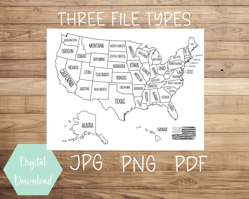 Printable Geography Map of US Printable Map Homeschool Maps of the USA ...