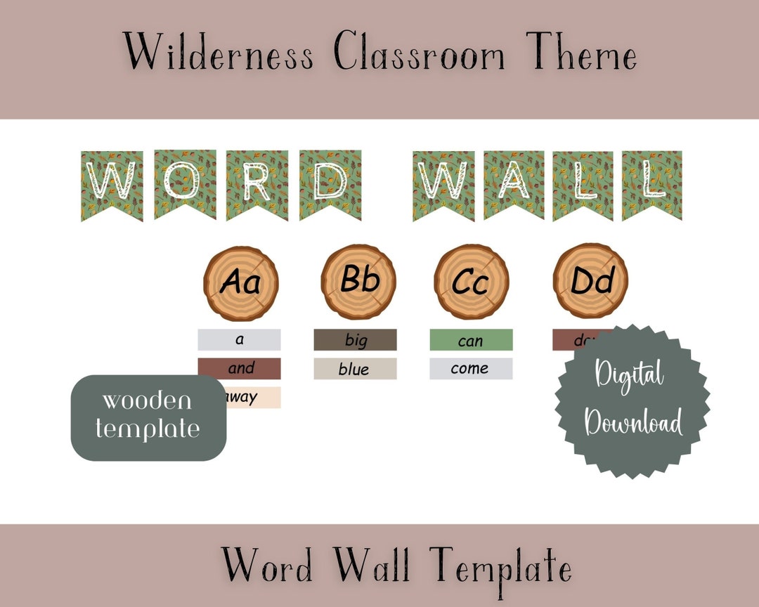 Custom Classroom Words, Wilderness Theme, Classroom Decorations ...