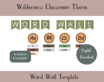 Printable Alphabet Word Wall Classroom Decor Woodland - Etsy