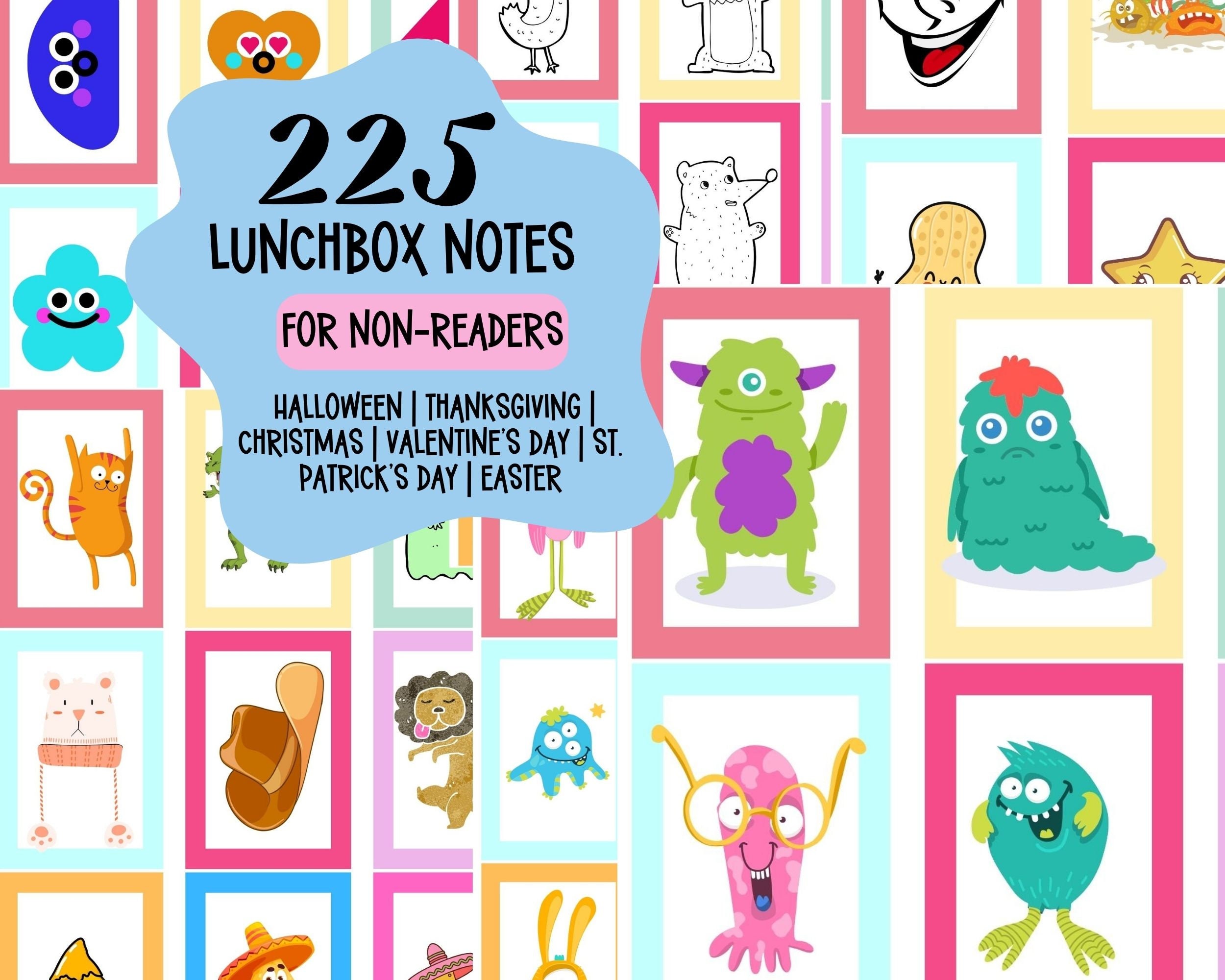 Printable Lunchbox Notes for Kindergarten and Preschool, Back to School ...