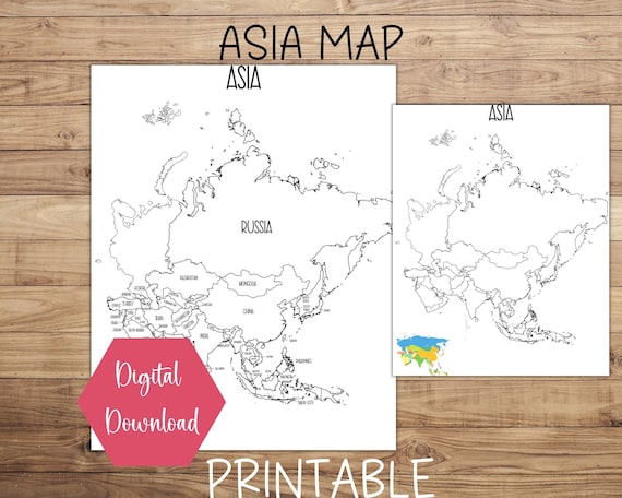 Asia Map With Countries Labeled Printable