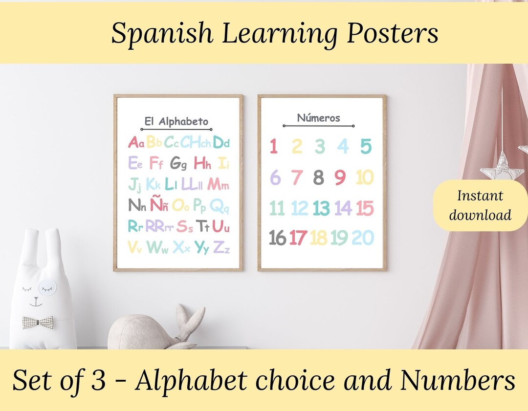 Spanish Learning Posters Preschool Posters Learn Letters and - Etsy