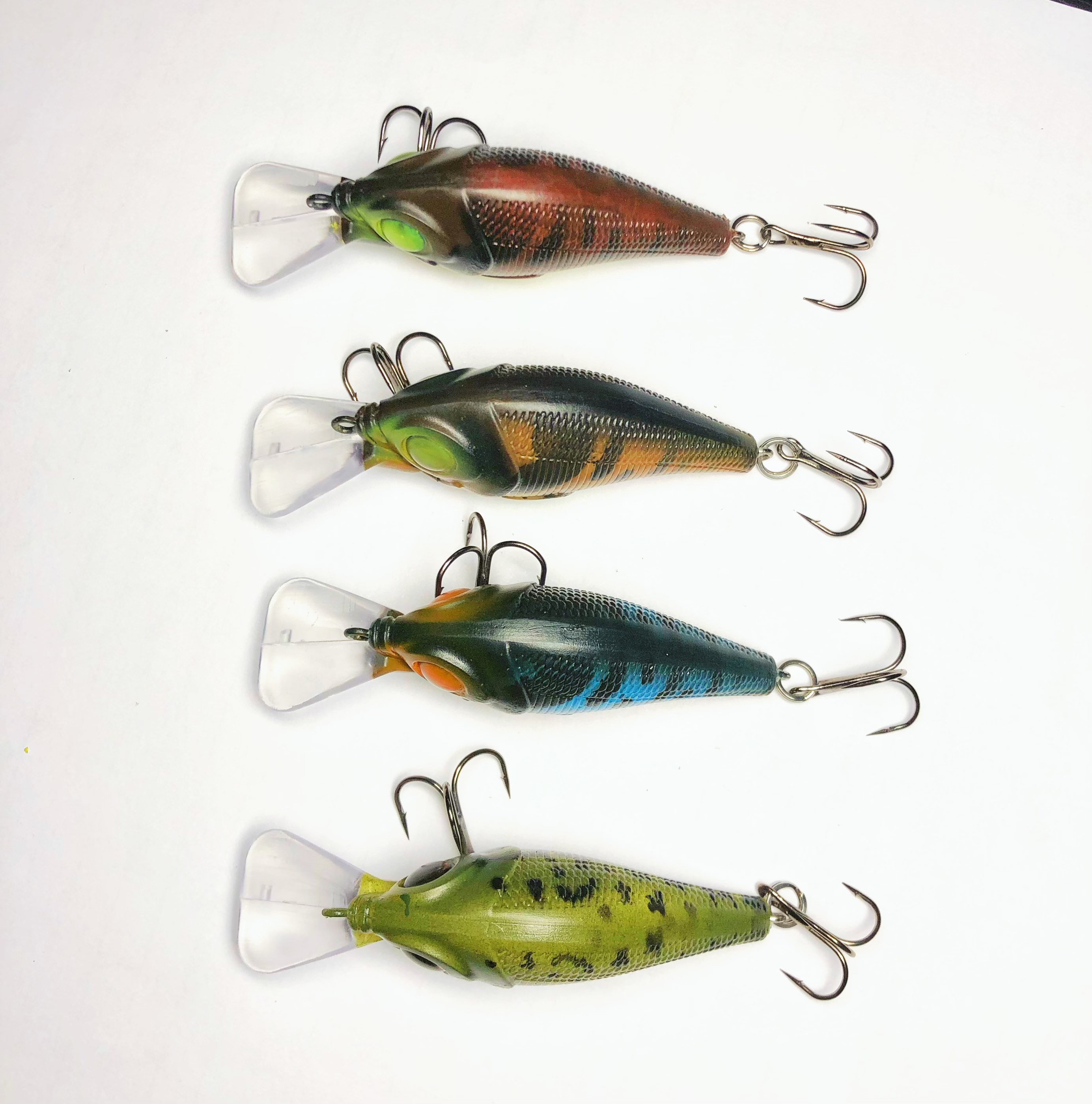 Custom Painted Crankbait Bass Fishing Lures, Craw and Smallmouth Bass ...