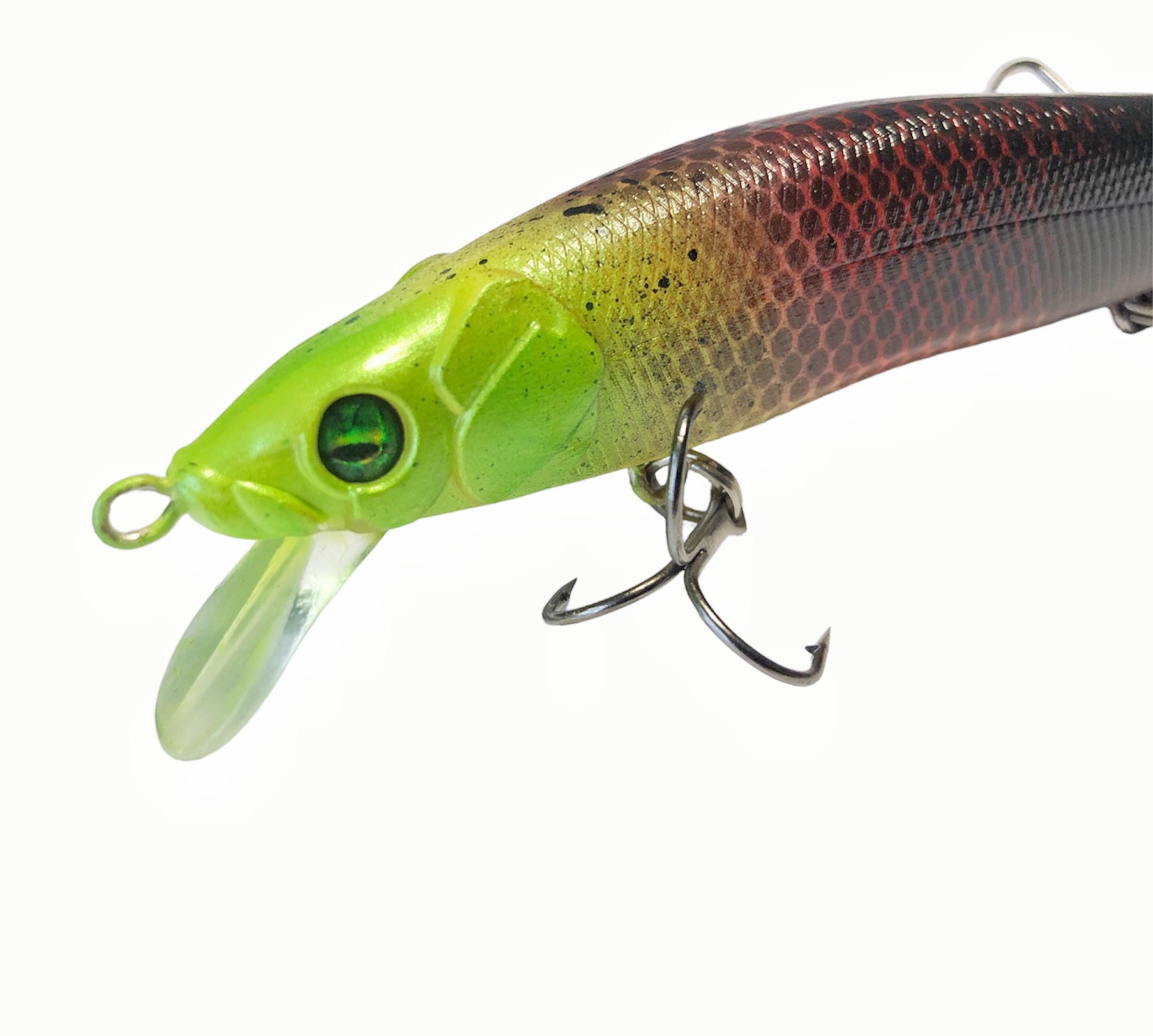 Custom Painted Jerkbait - Wakin Bruiser ONETEN+1 Suspending BASS TROUT ...