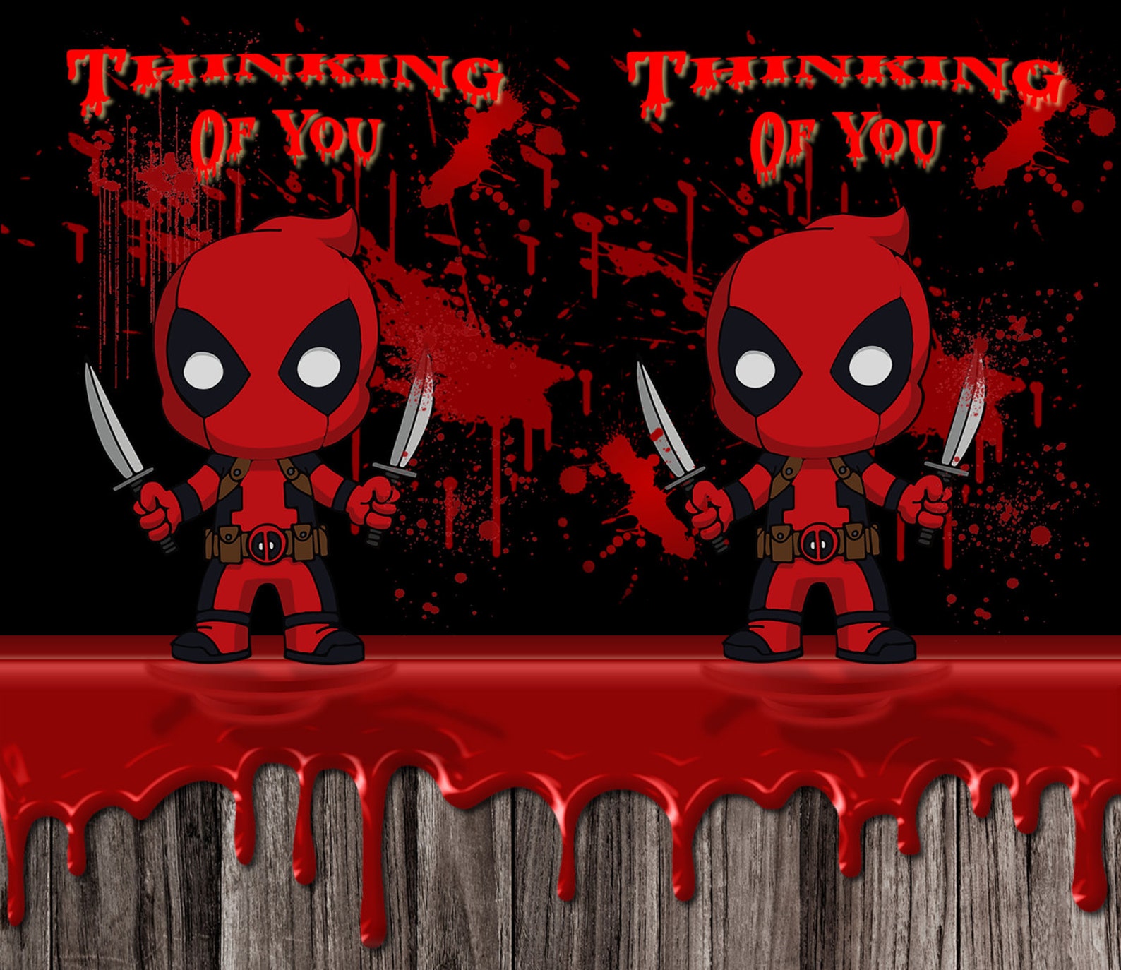 Thinking of You - Deadpool , Skinny/straight Tumbler Wrap - 20oz - PNG ...