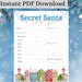 Secret Santa Gift Exchange Printable Party Game Questionnaire, Office ...