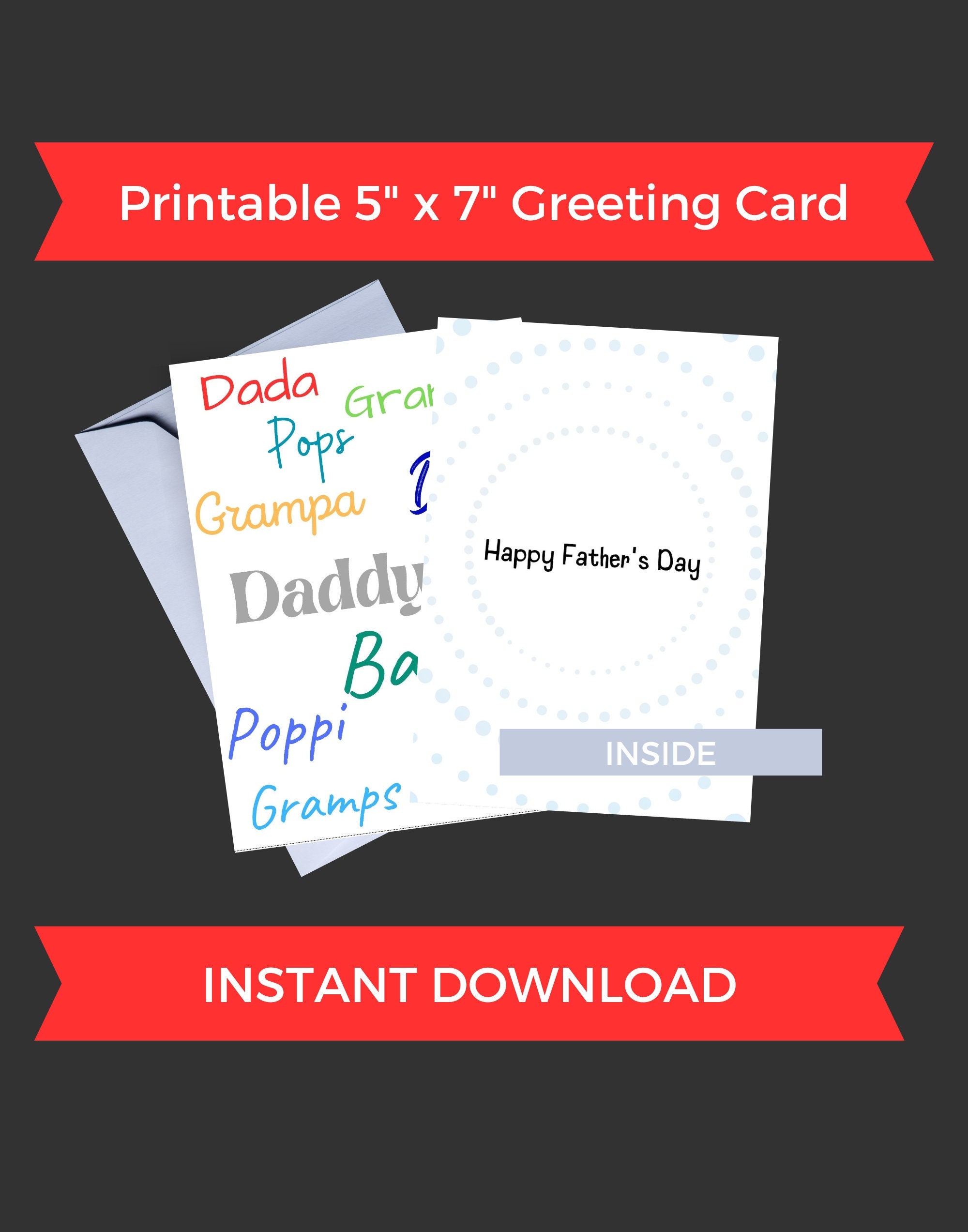 Printable Father's Day Card for All Dads, All Dads Card, Print Yourself ...