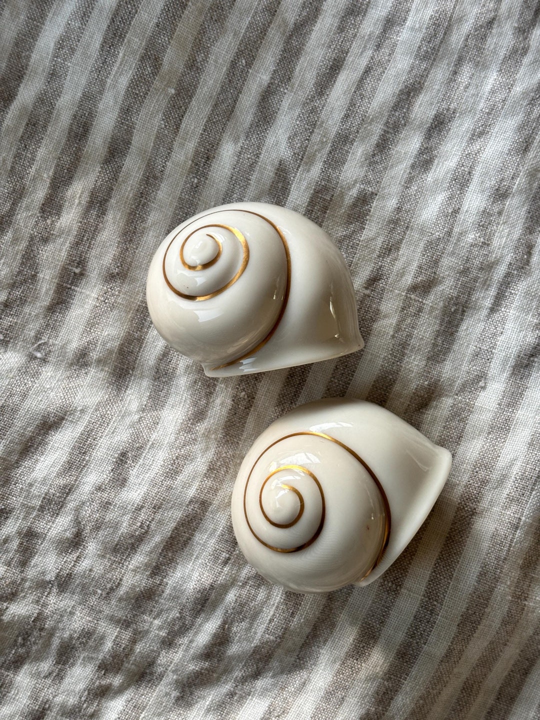 Vintage Lenox Porcelain Snail Shell Salt & Pepper Shakers - Etsy