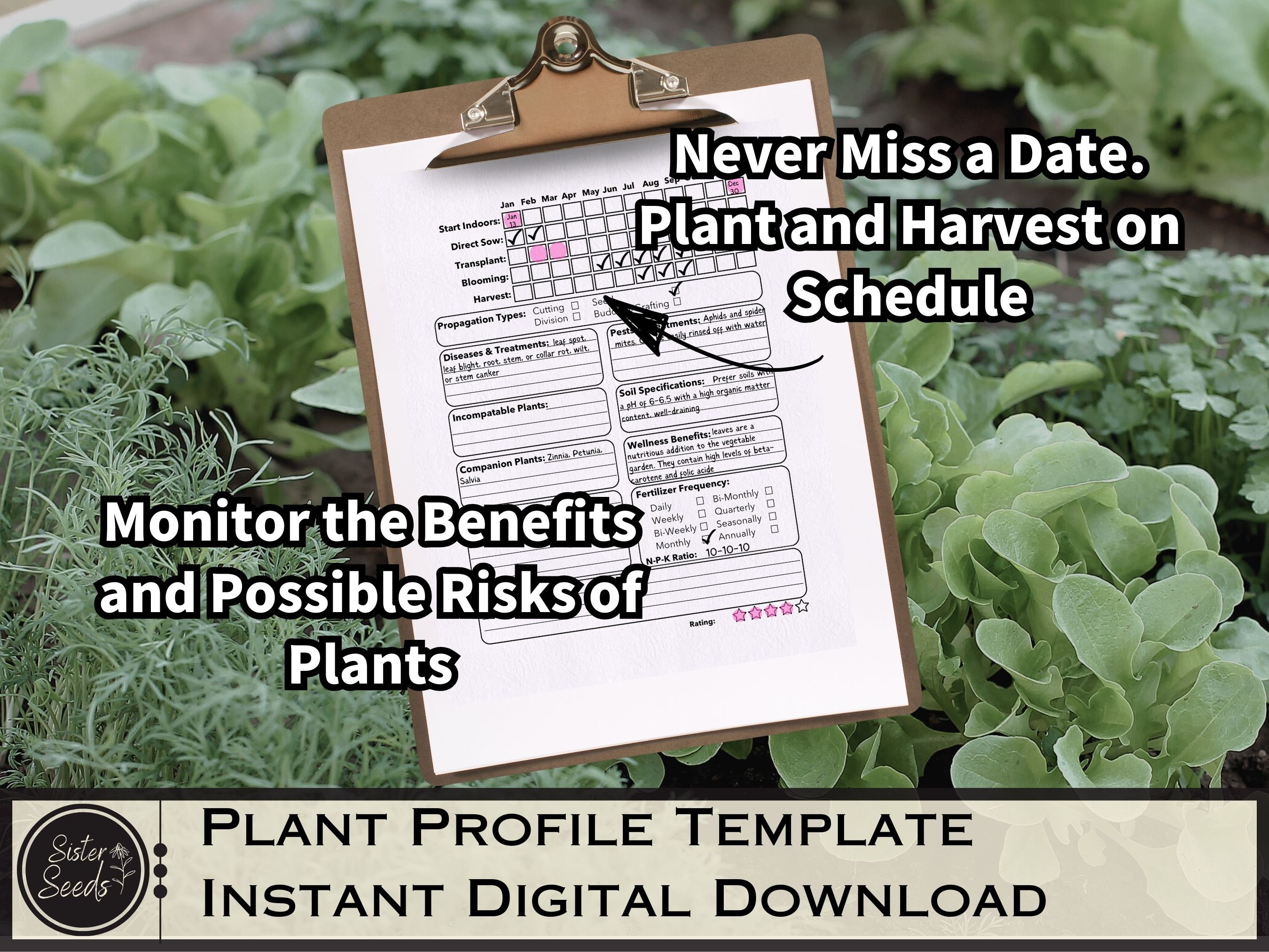 Digital Download Plant Profile Log – Printable Garden Record, Track ...