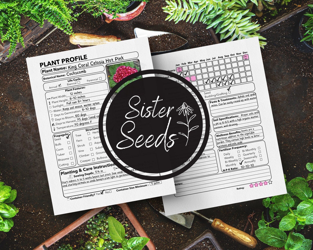 Digital Download Plant Profile Log – Printable Garden Record, Track ...