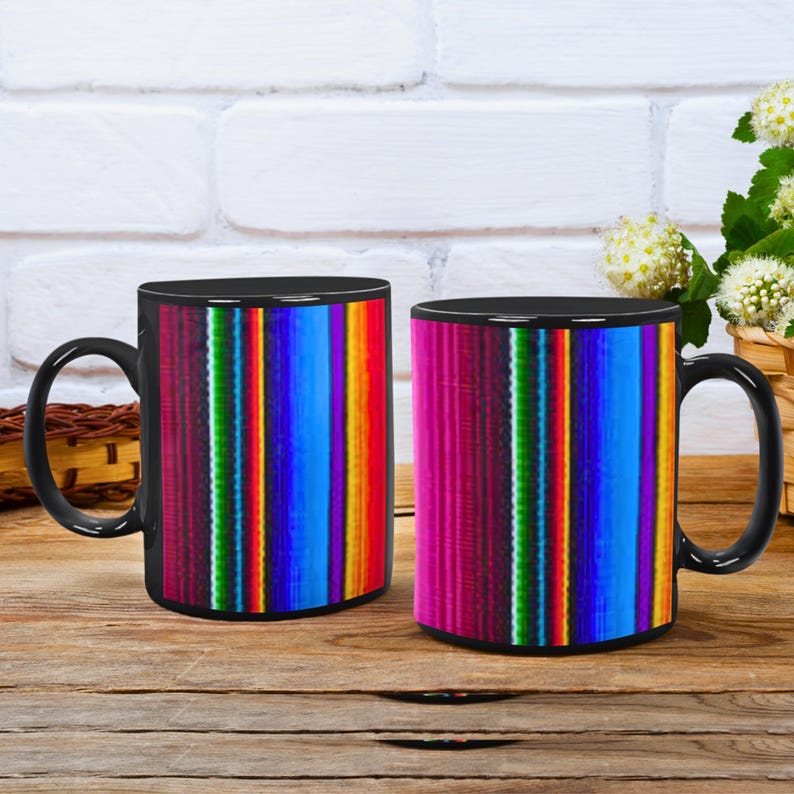Guatemalan Textile Pattern Coffee Mug, Colorful Sacred Weaving Inspired ...