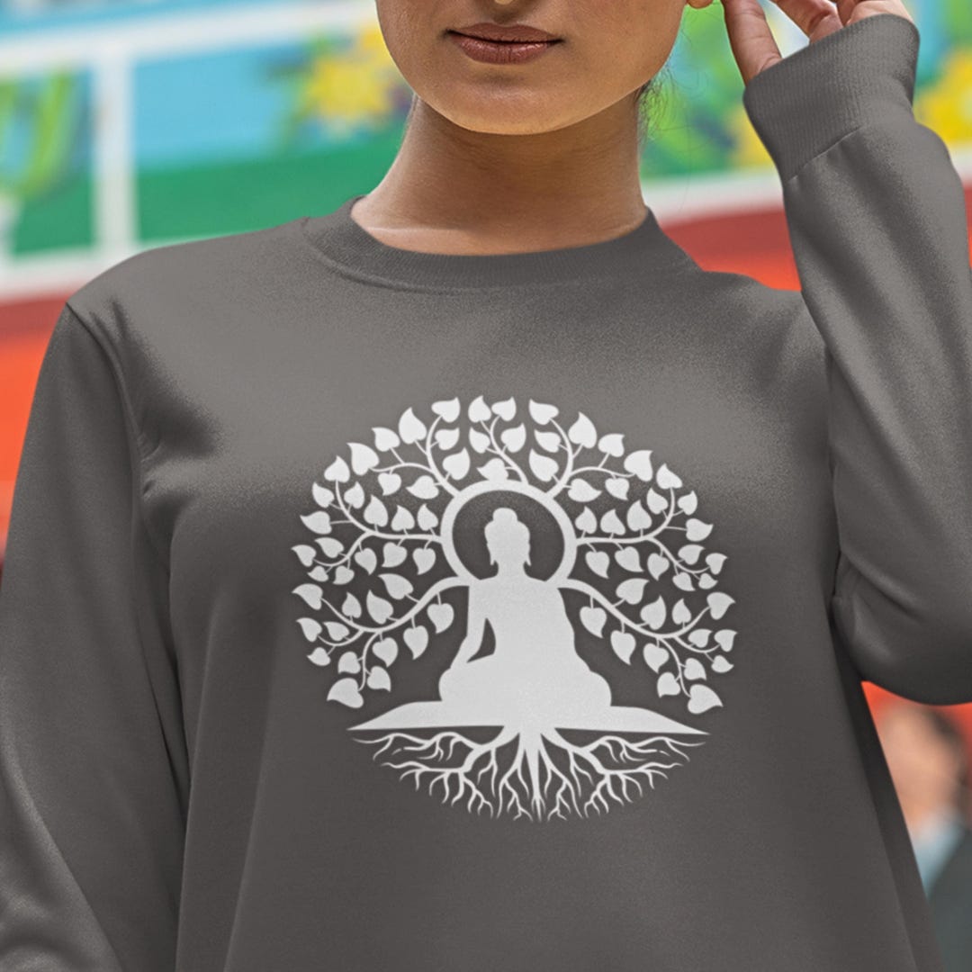 Buddha Bodhi Tree Sweatshirt, Zen Vibes Apparel, Meditation Gift ...