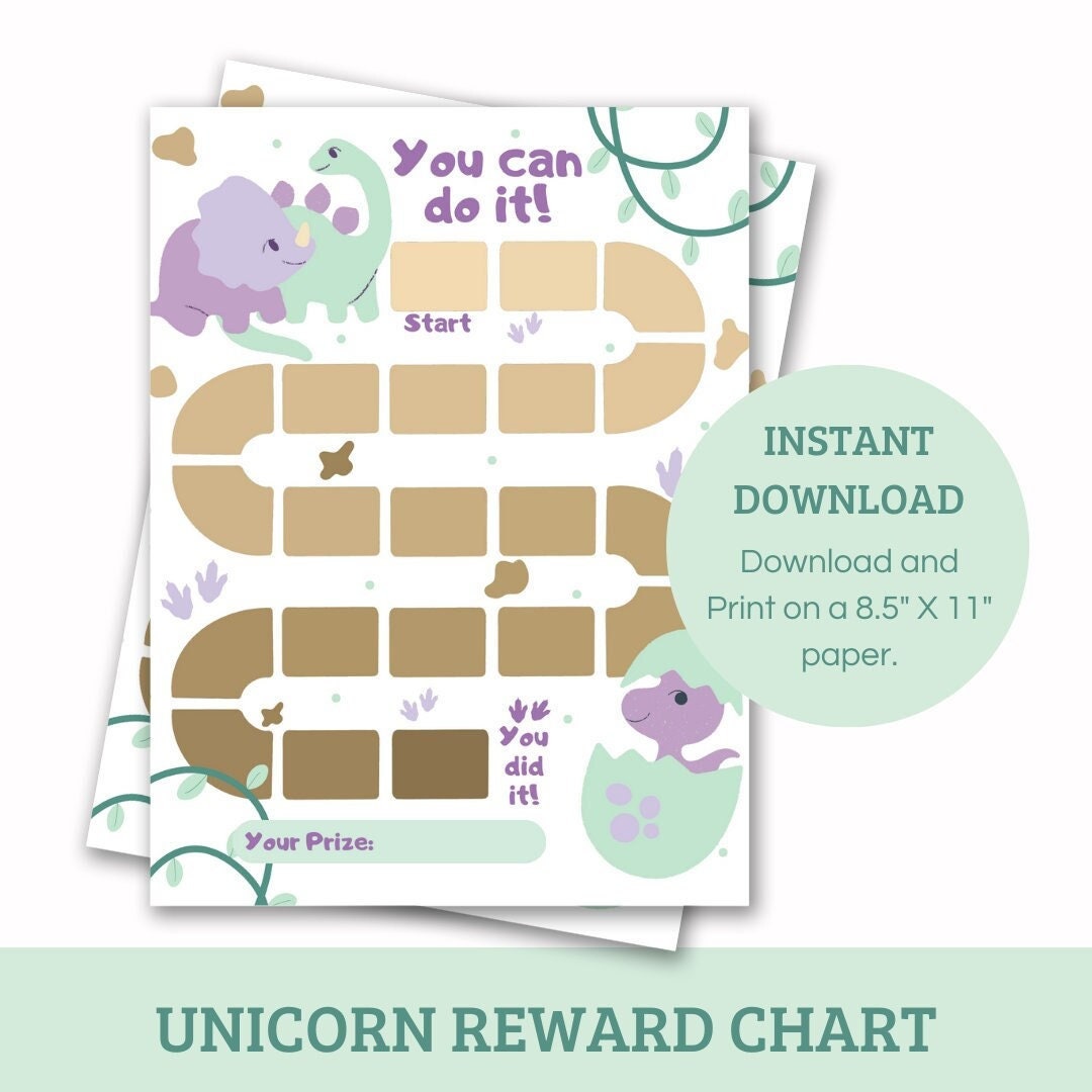 Dinosaur Reward Chart Printable Daily Cry Tracker for Kids Cute Dino ...