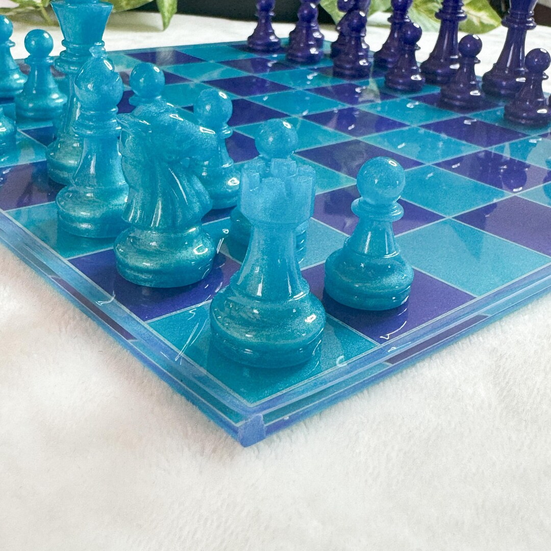 Handmade Resin Chess Set | COSMIC TIDE | Modern Statement Board ...