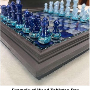 CHESS SET Bubble Gum Glow-in-the-dark Resin Handmade Chess Set Optional Tabletop Base Free ...