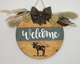 Moose Welcome Sign - Etsy