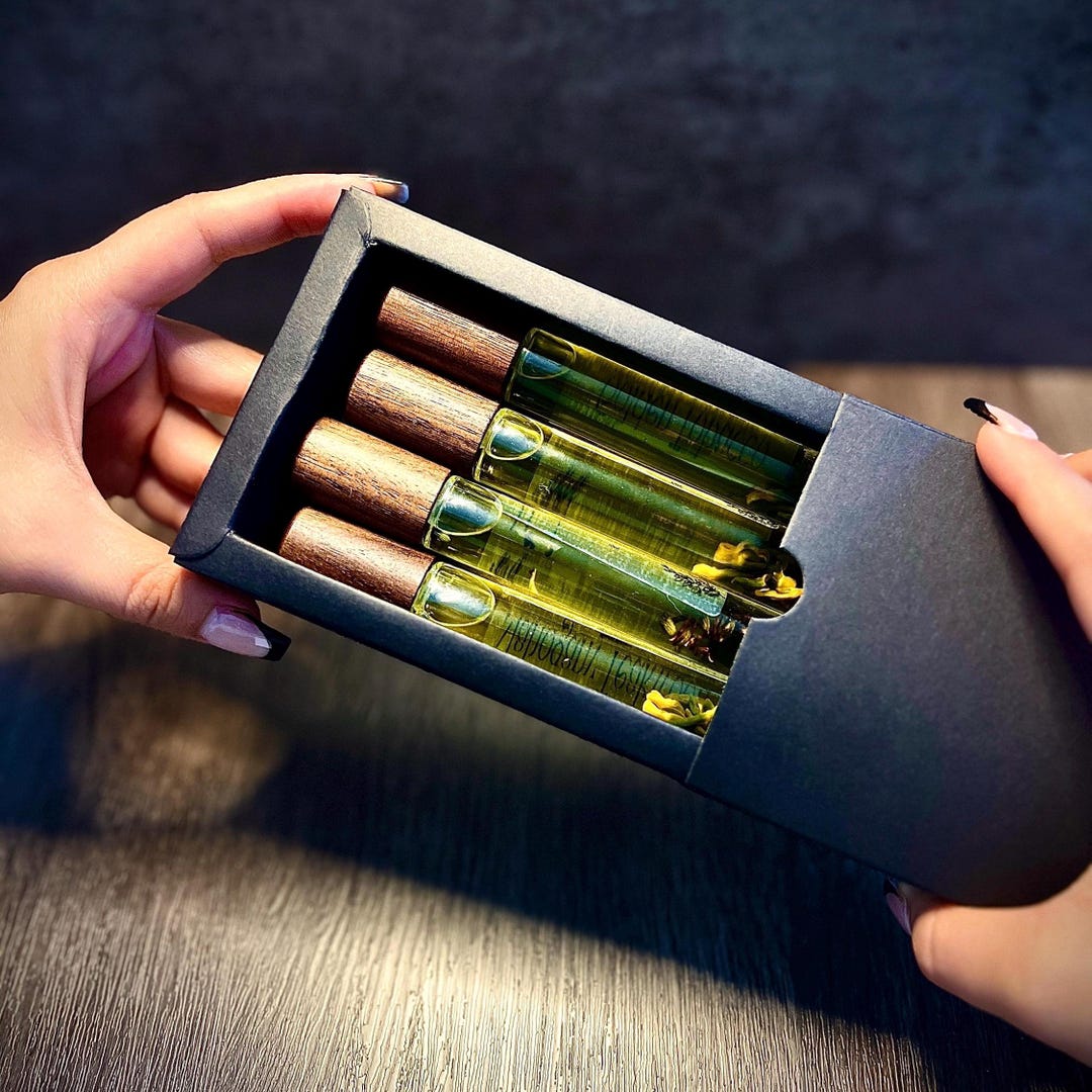Cologne Oil Gift Set for Men: Customizable, Botanical Scents, Long ...