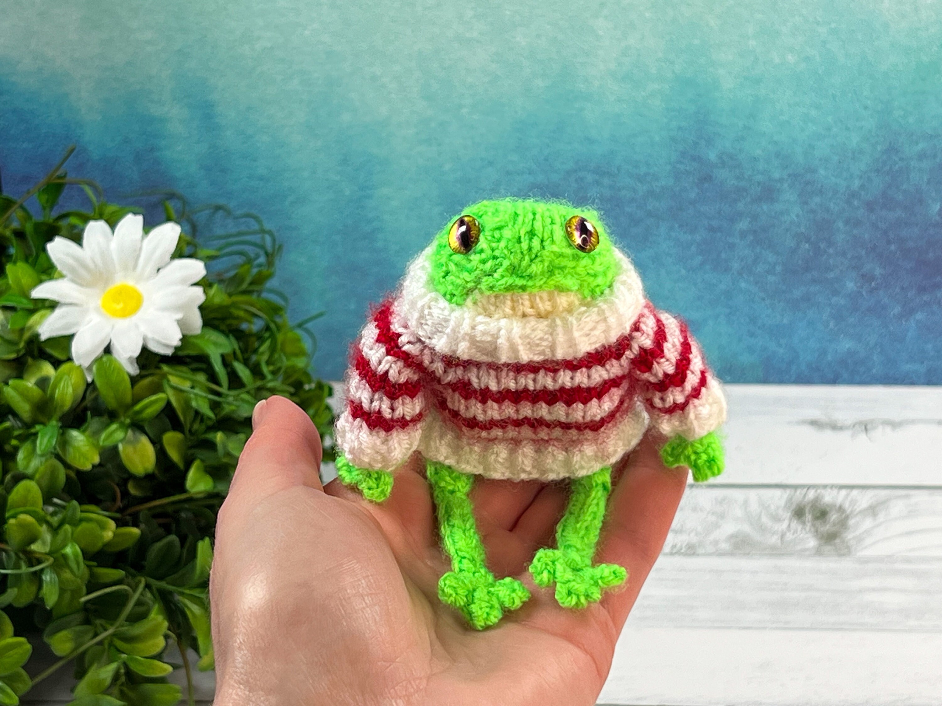 Knitted Pocket Frog 4.5 Inches Cute Frog Toy Stuffed Animal - Etsy UK