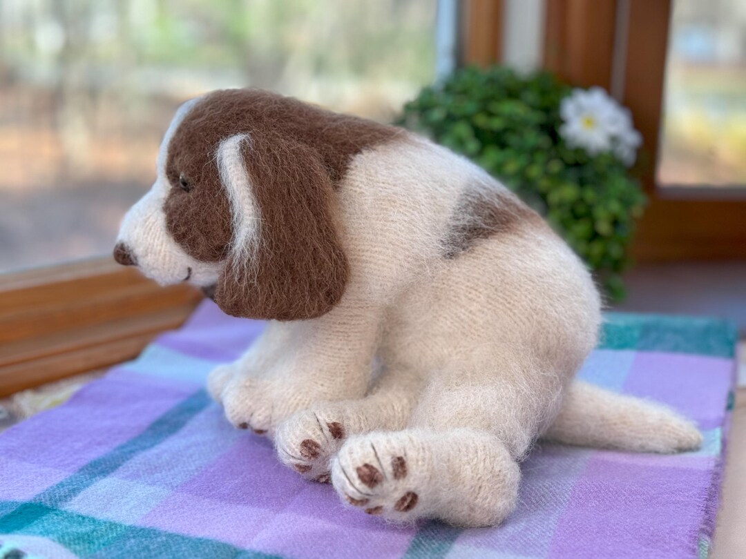 Knitted Realistic Beagle Puppy, 9 Inches, Alpaca Puppy, Handmade Dog ...