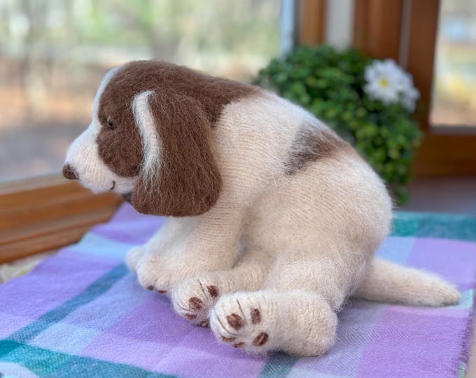Knitted Beagle Puppy 16,9 Inch Puppy Soft Toy Knitted Puppy Realistic ...