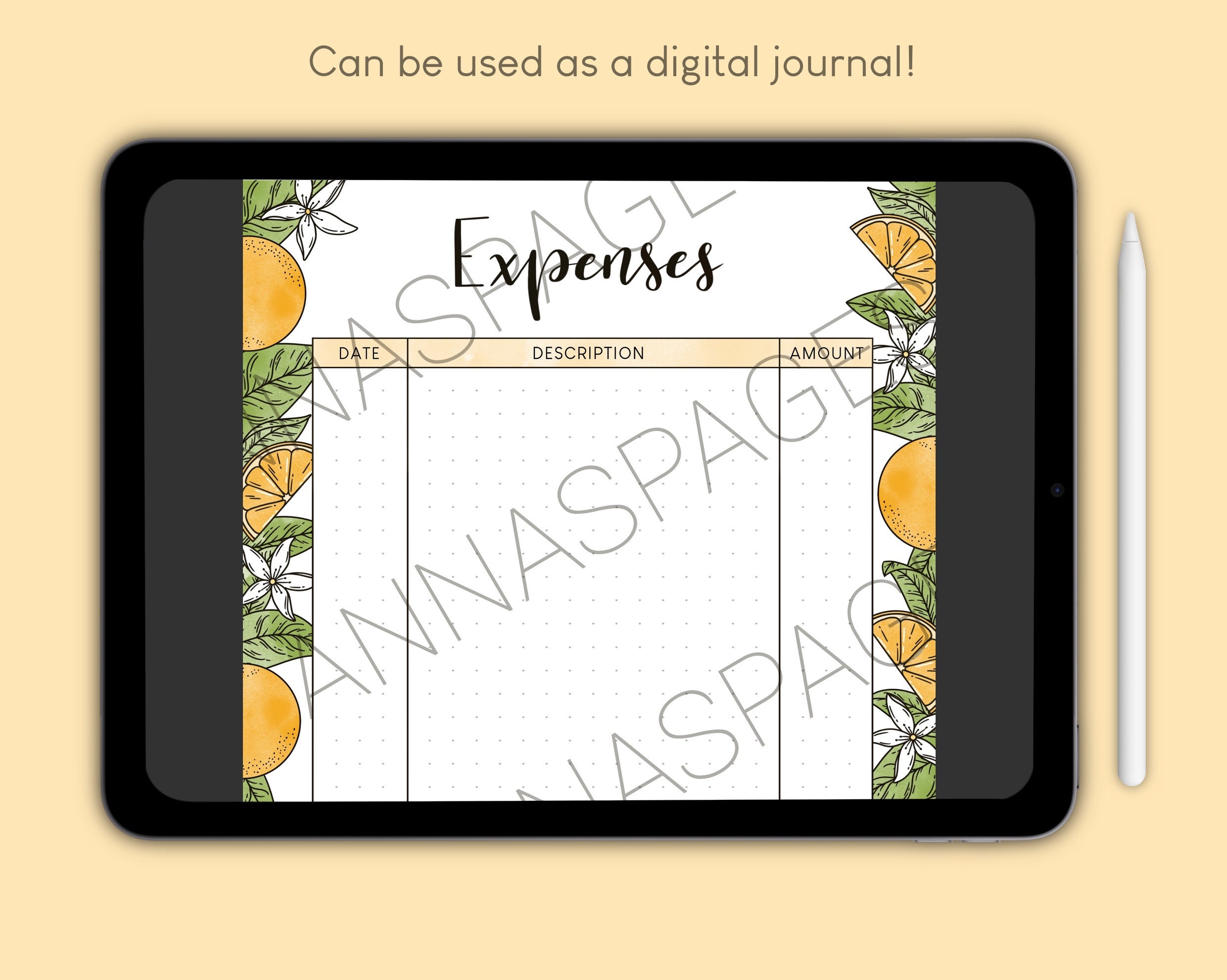 12 Page August 2024 Dot Journal Planner Kit Oranges Theme Calendar ...