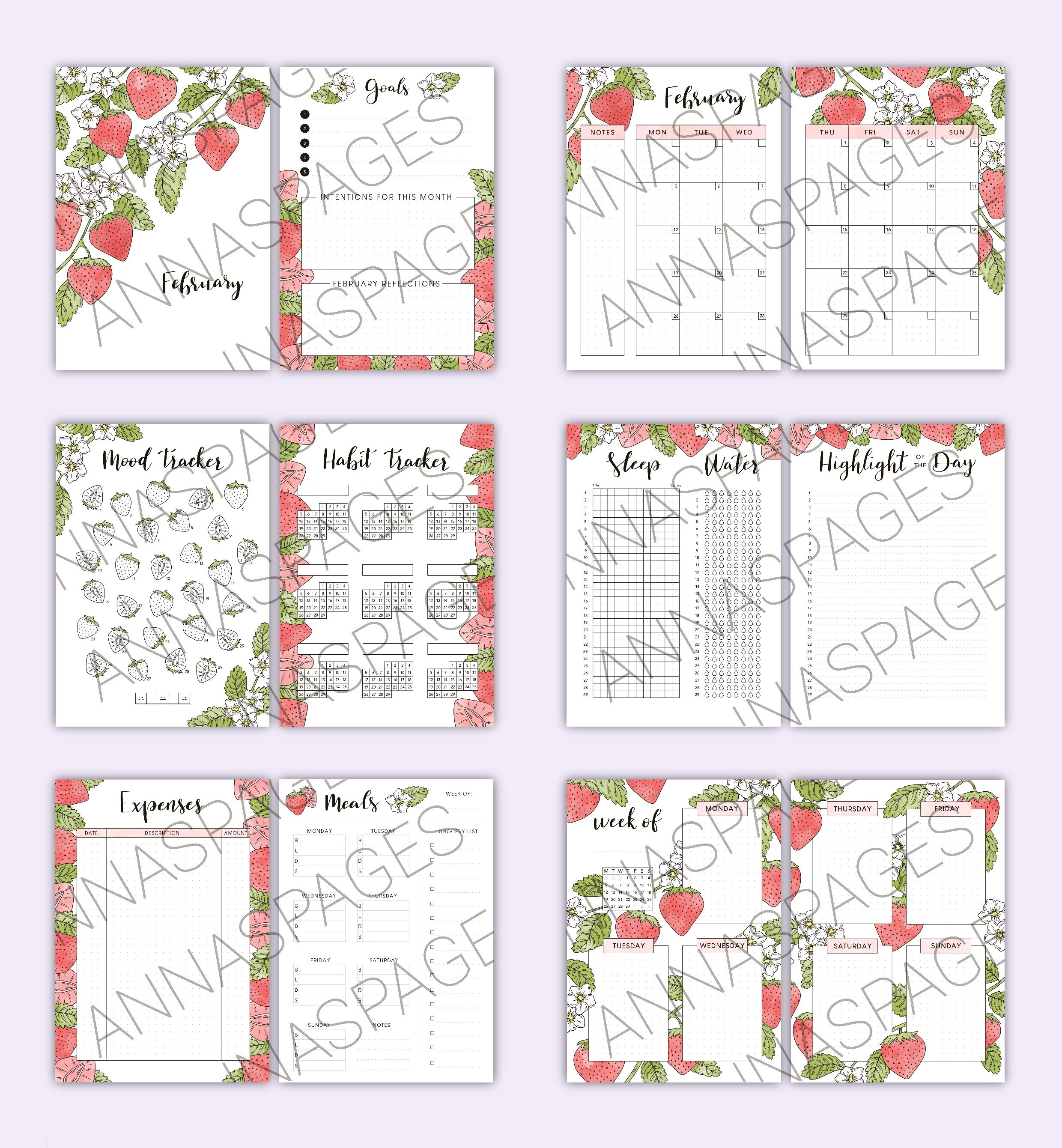 144 Page 2024 Dot Journal Planner Kit Digital 12 Themed Months Calendar ...
