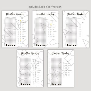 Yearly Weather Tracker | Dot Journal | Color & Colorless, Multiple ...