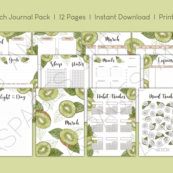 Kiwi Calendar - Etsy