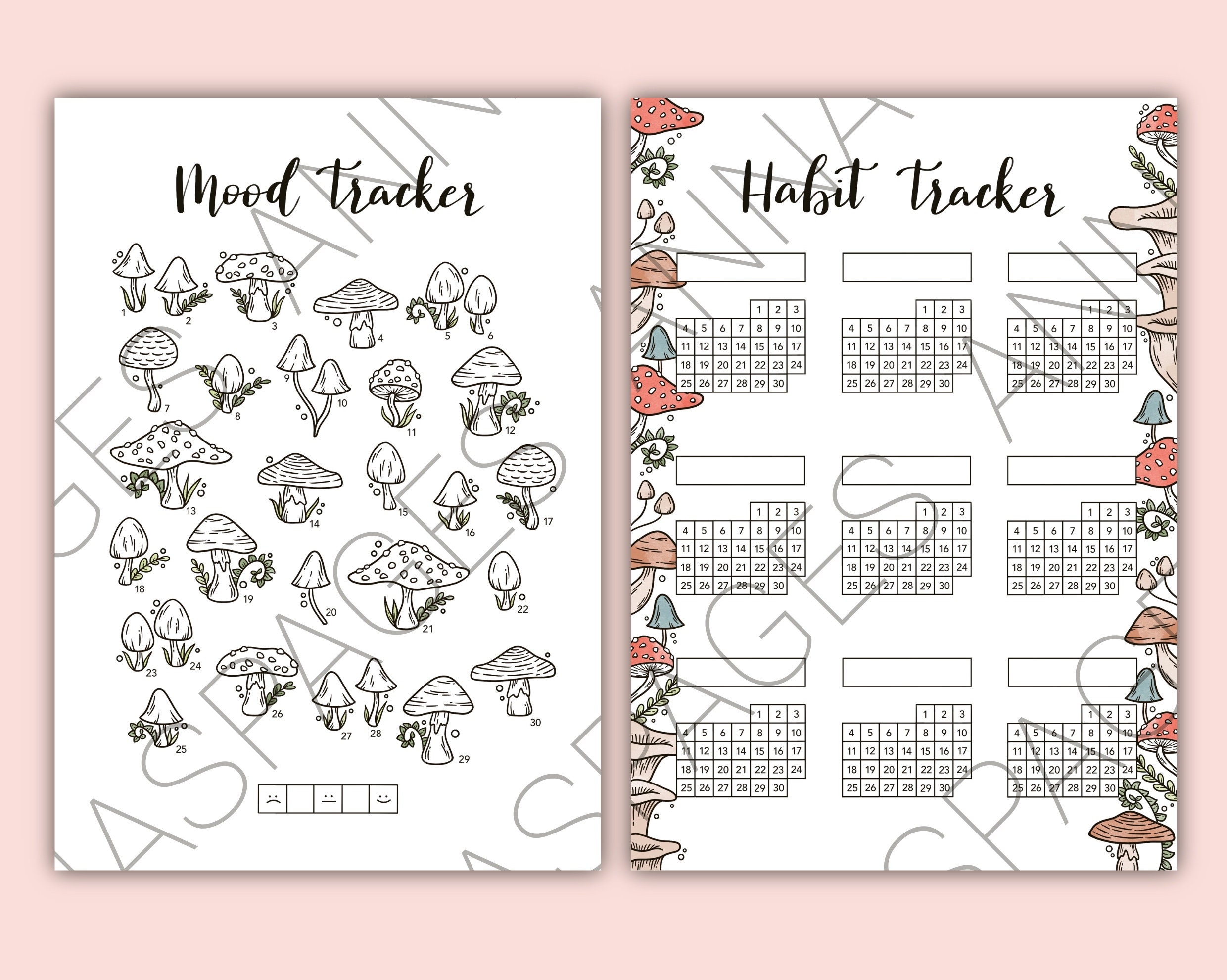12 Page November 2024 Dot Journal Planner Kit | Mushroom Theme ...