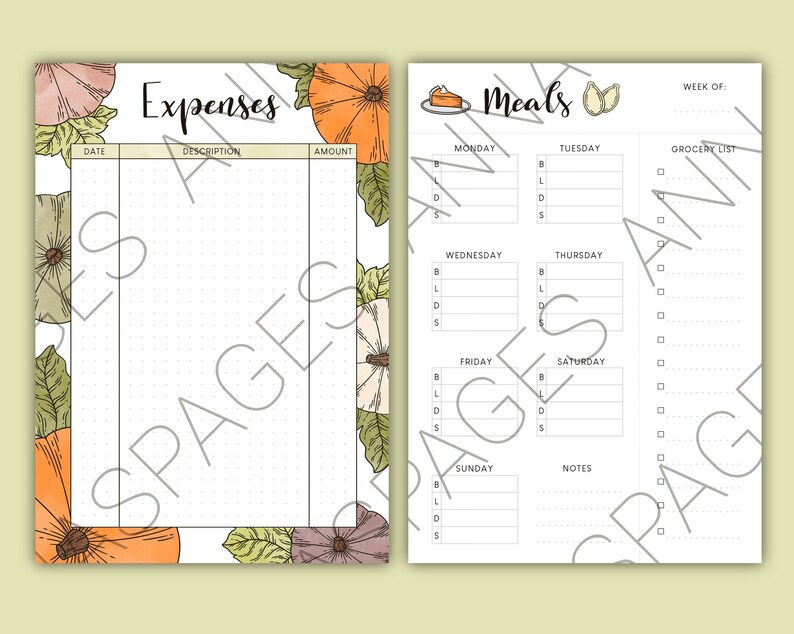 12 Page October 2024 Dot Journal Planner Kit | Pumpkin Theme | Calendar ...