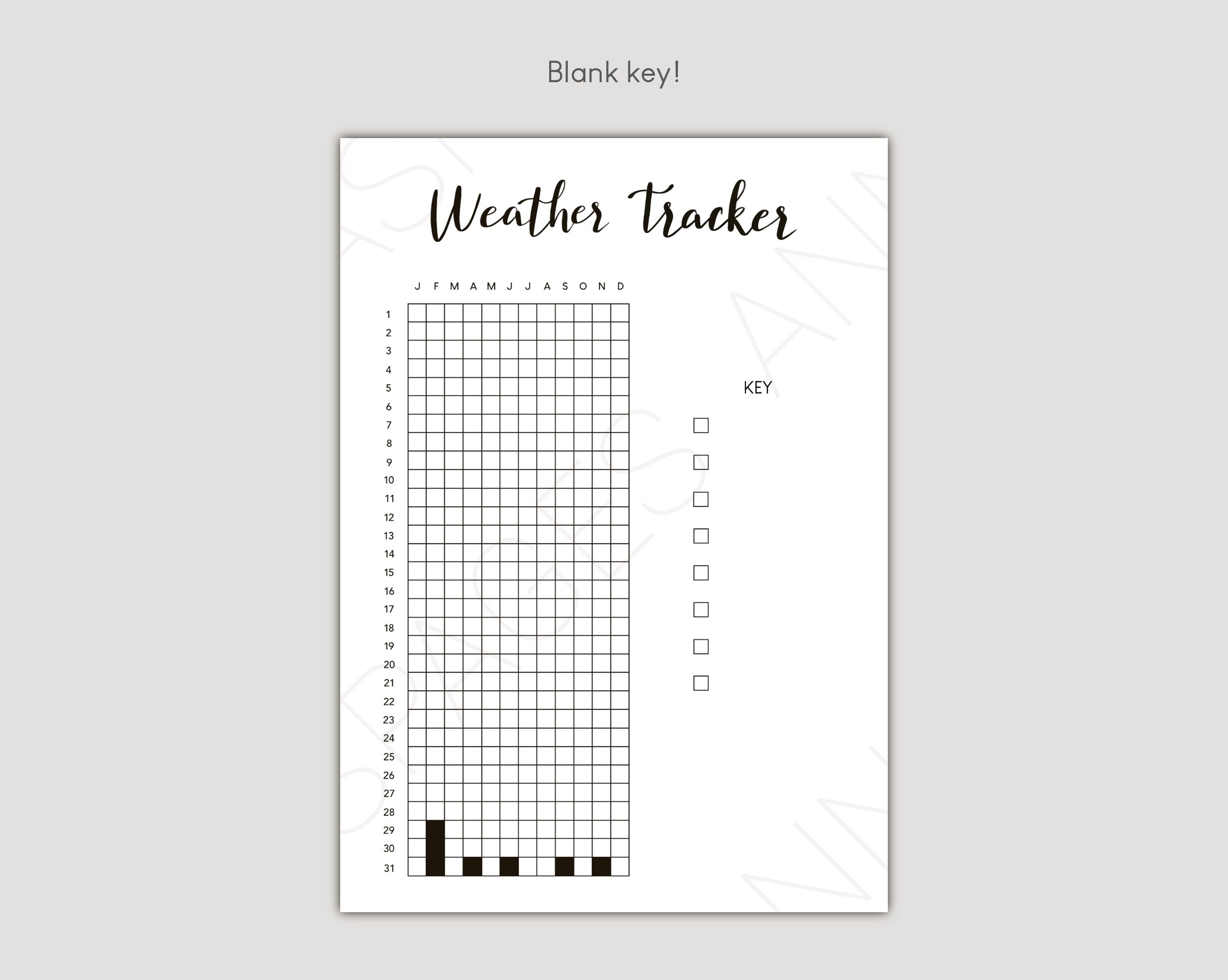 Yearly Weather Tracker Dot Journal Color & Colorless - Etsy