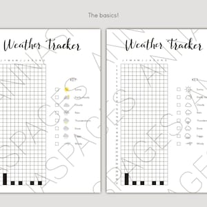 Yearly Weather Tracker | Dot Journal | Color & Colorless, Multiple ...