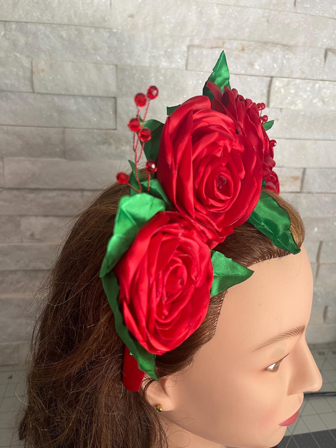 Red Roses Headpiece - Etsy