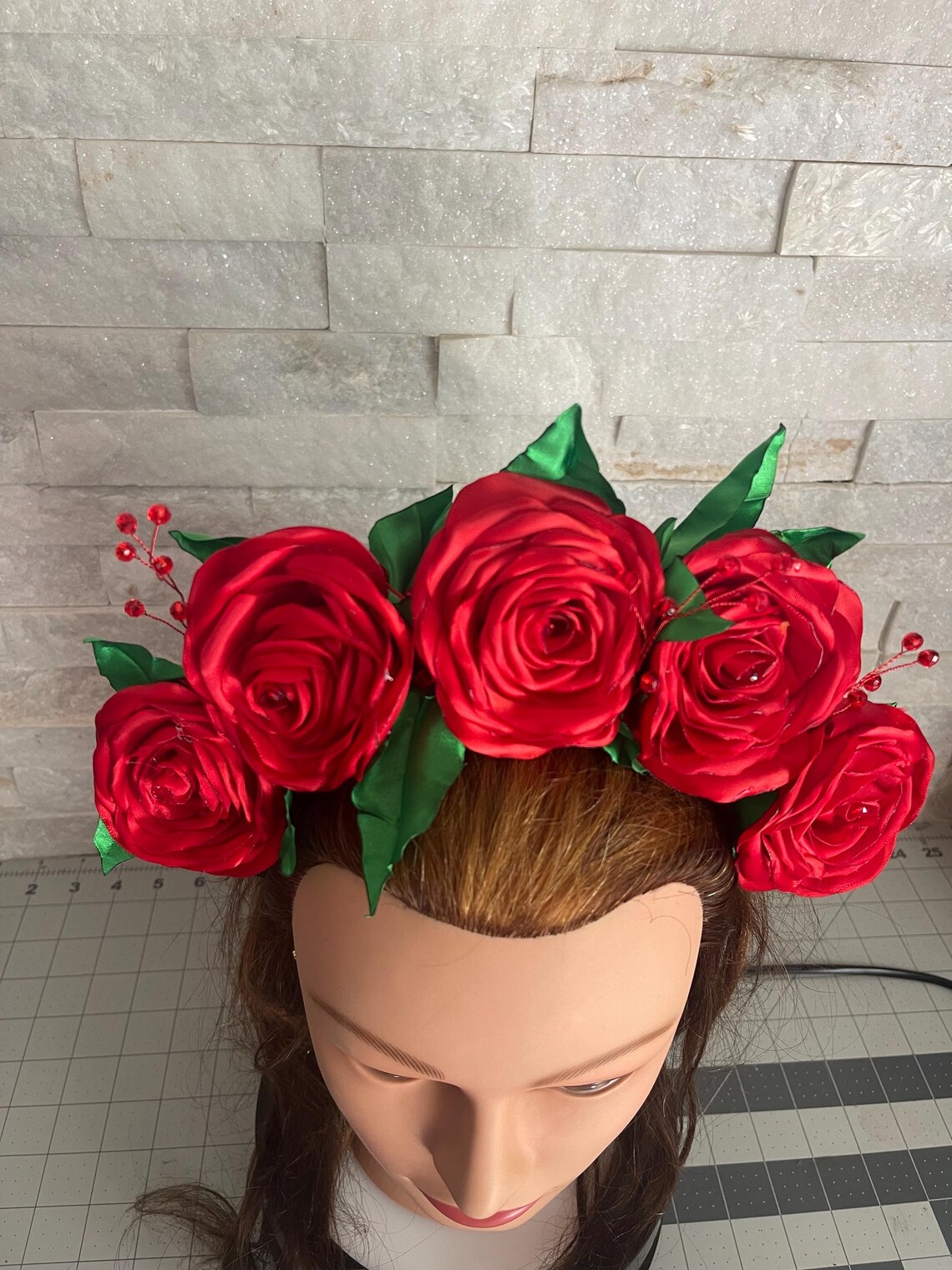 Red Roses Headpiece - Etsy