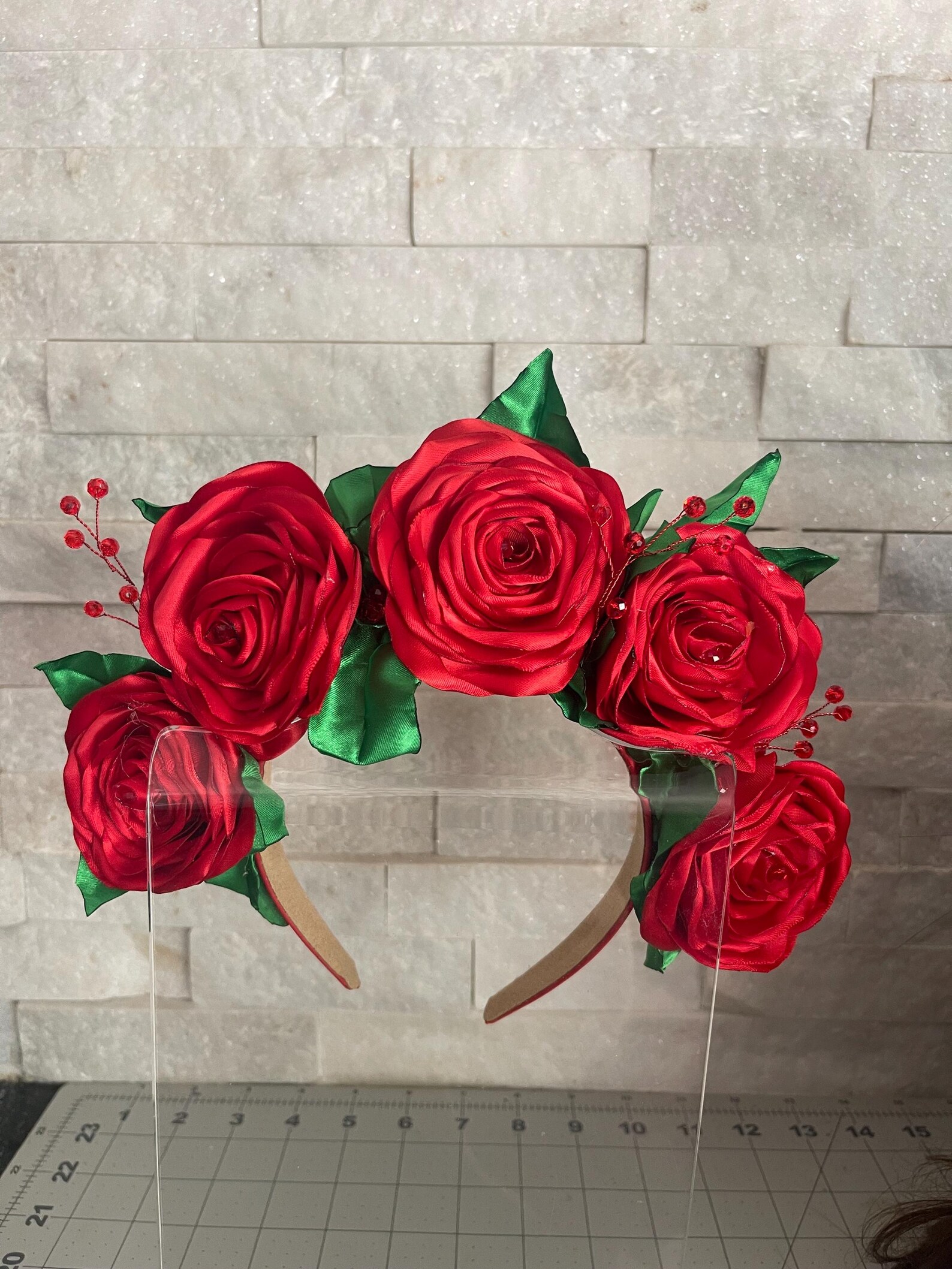 Red Roses Headpiece - Etsy