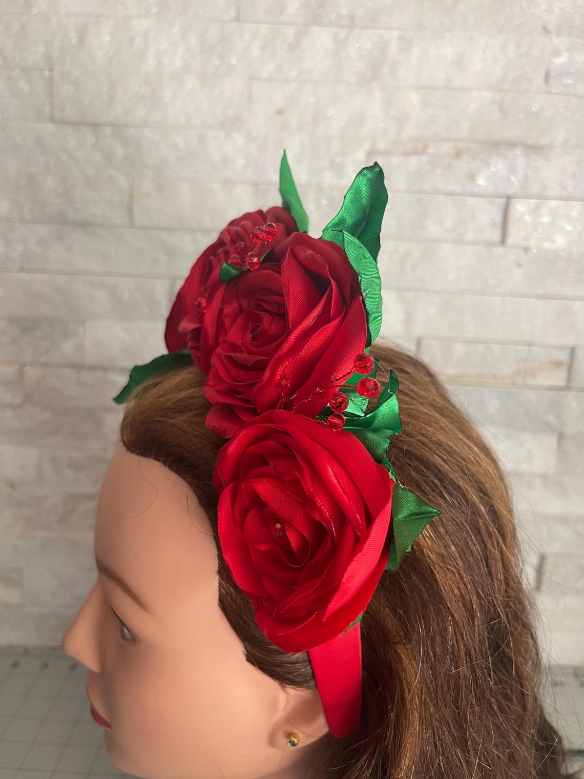 Red Roses Headpiece - Etsy