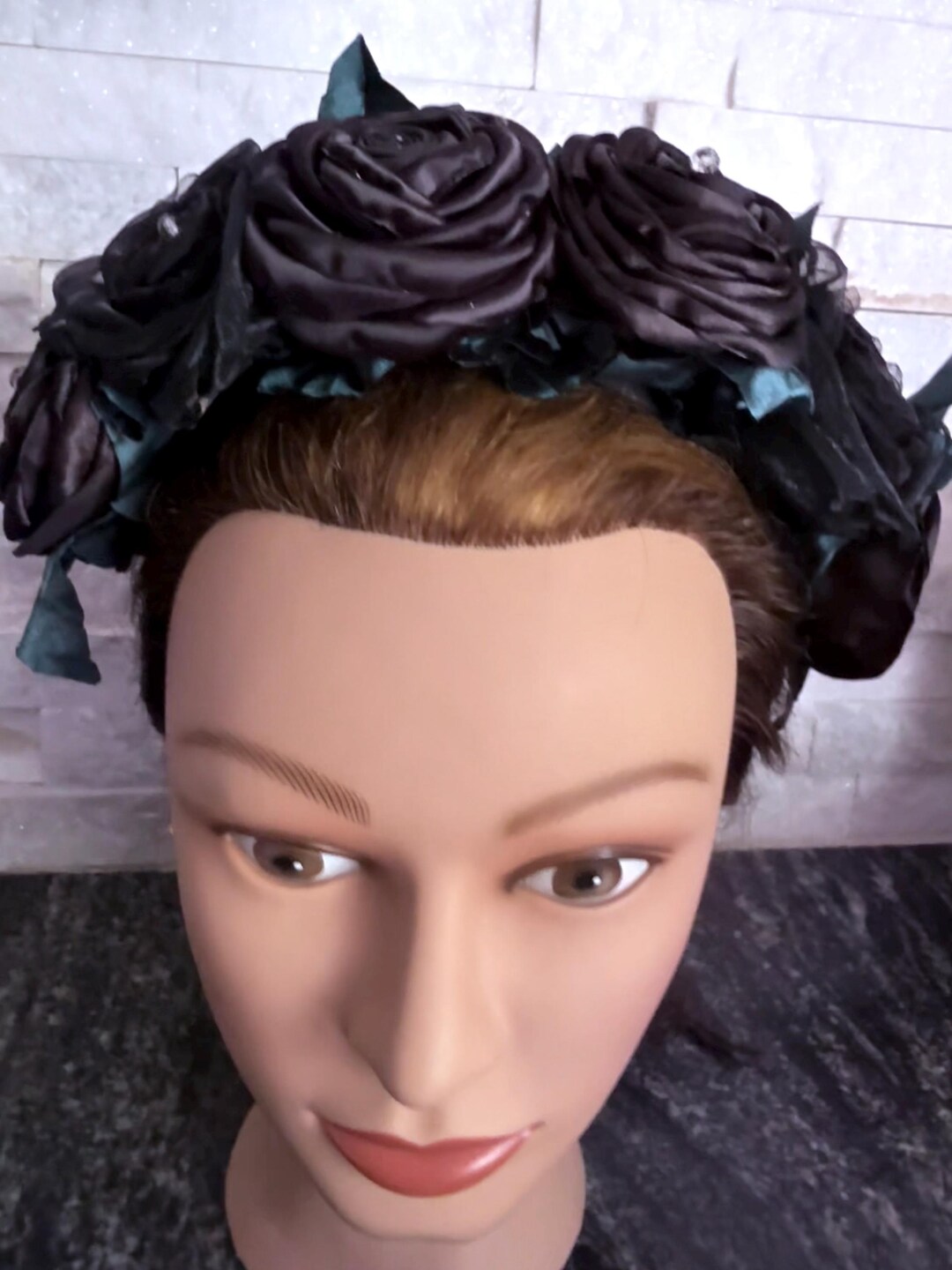 Black Rose Headpiece - Etsy
