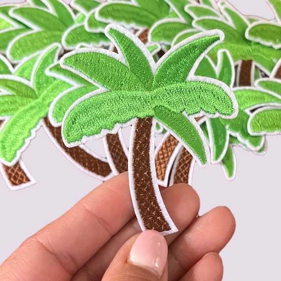 Palm Tree Patch Set of 2 // Sew on Summer Embroidered Patch // - Etsy