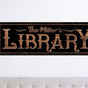 Custom Library Sign Reading Corner Sign Bookshelf Sign Teacher Gift ...