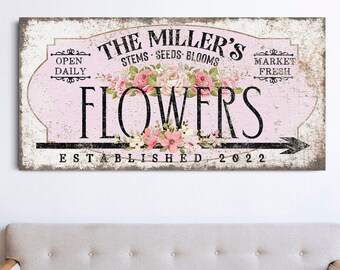 Custom Fresh Flower Market Sign Personalize Flower Farm Signs - Etsy