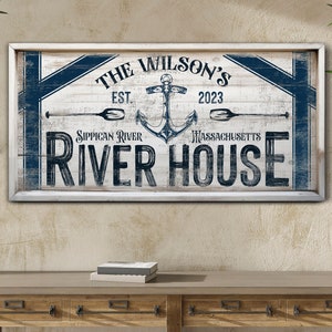 Personalized River House Sign, Custom River House Decor, Family Last ...