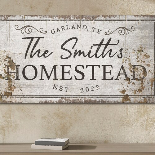 Personalized Homestead Sign Family Name Wall Art Rustic - Etsy