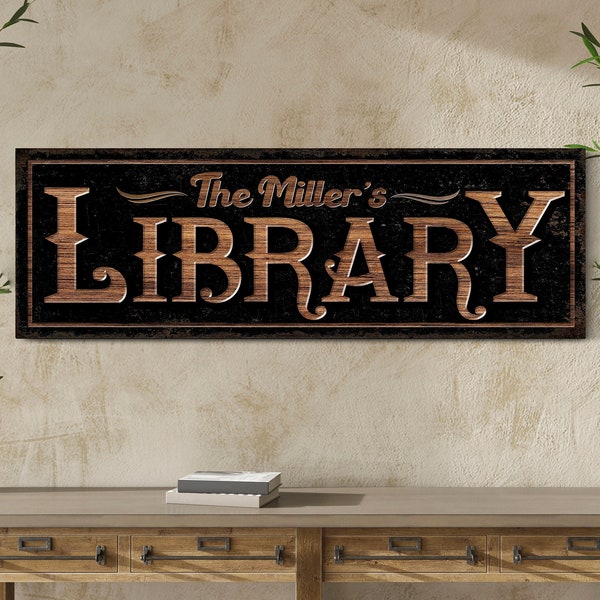 Library Sign - Etsy