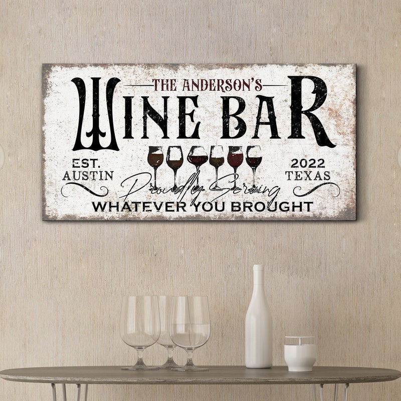 Wooden Wine Sign - Etsy