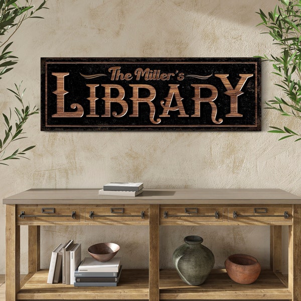 Library Sign - Etsy