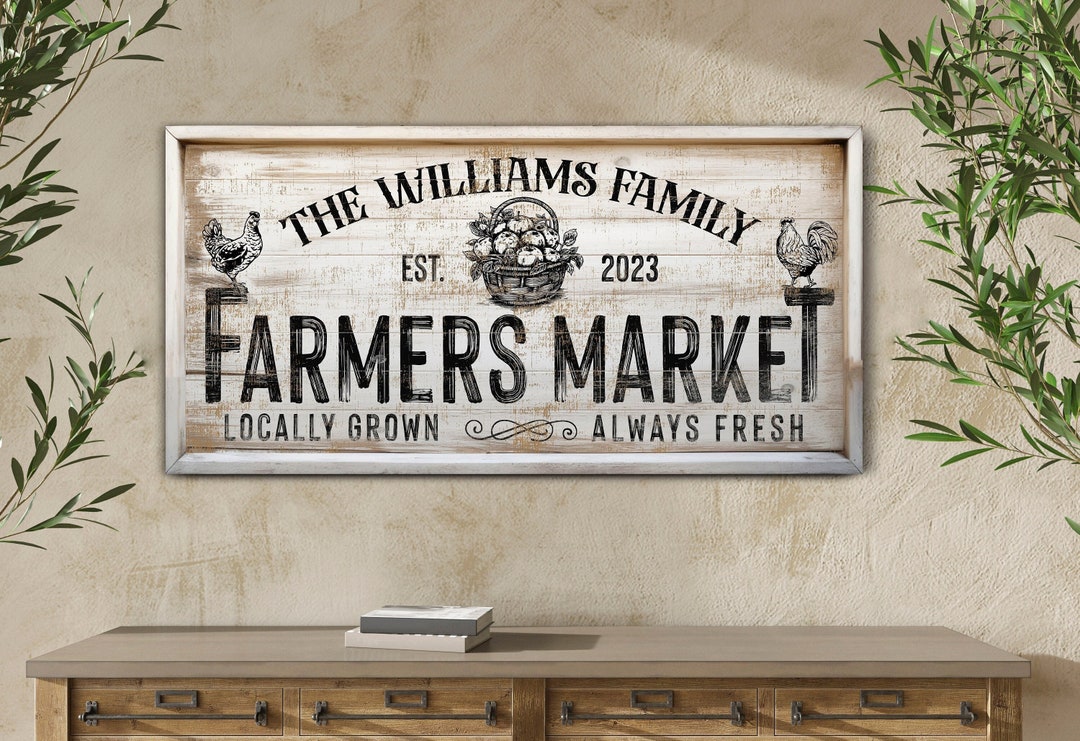 Personalized Farmers Market Sign, Custom Farm Fresh Vegetable Sign ...