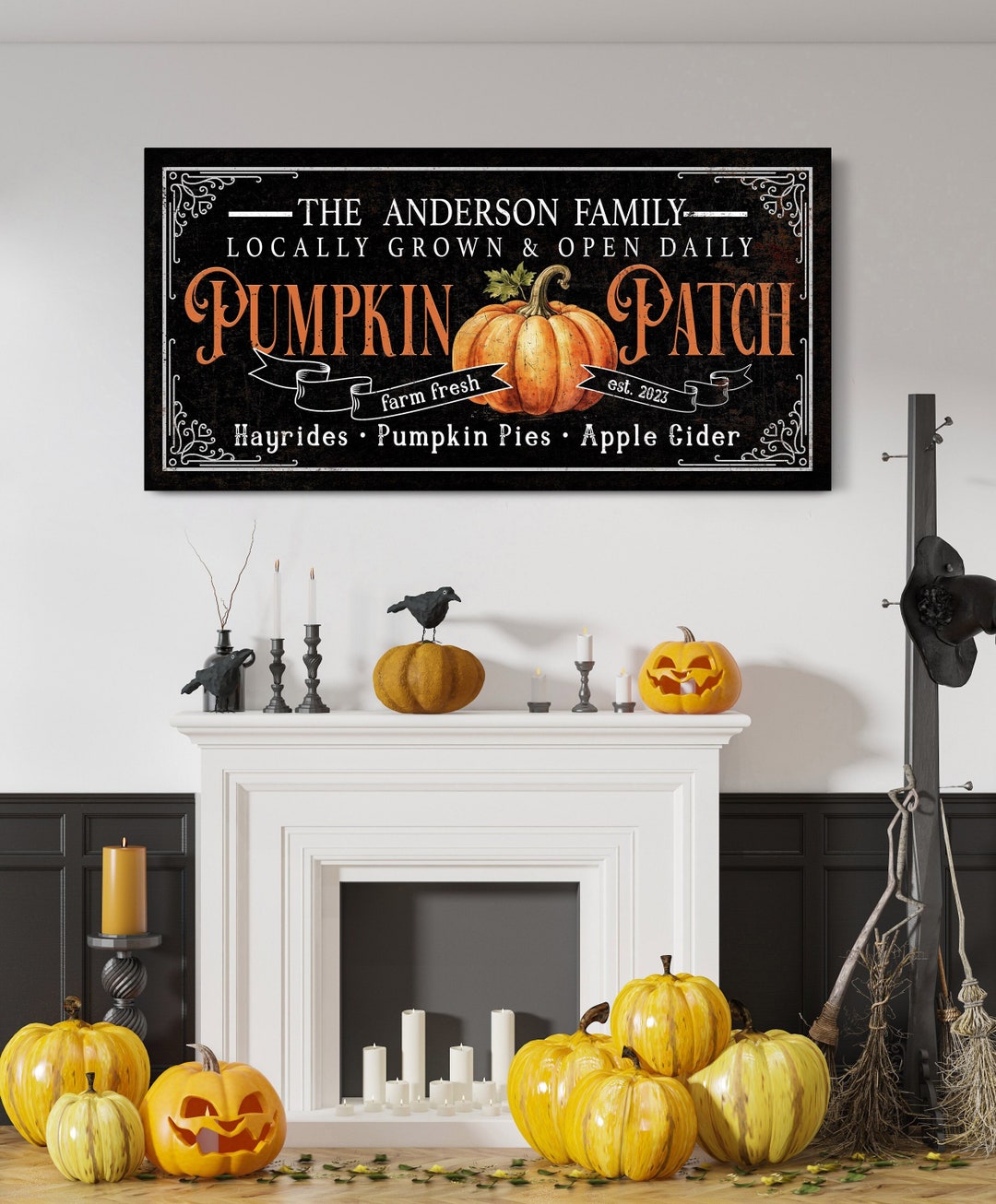 Personalized Pumpkin Patch Sign, Farm Fresh Locally Grow Pumpkins, Open ...